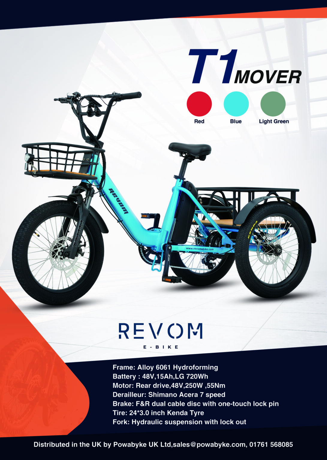 Revom T1 Urban Electric Tricycle | Powabyke